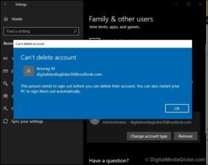 How to create, add or remove Microsoft Account in Windows 10